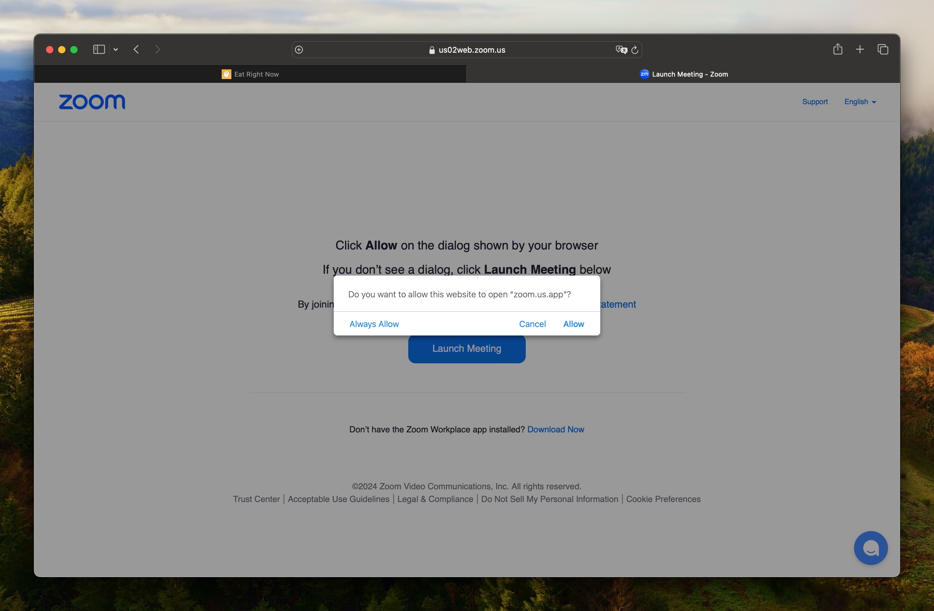 How to open zoom meeting on Safari – Sharecare Behavioral Health DTx ...